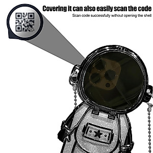 for iPhone 14 Pro Max Case with Kickstand Mirror Lanyard Shoulder Strap Cute 3D Astronaut Lens Camera Protection Girls Women Hidden Stand TPU Clear Cover Protector for iPhone 14 Pro Max (14 Pro Max)