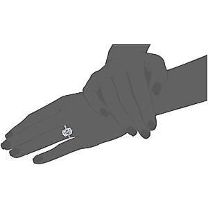 Amazon Essentials Platinum plated sterling silver Celebrity "Kim" Engagement Ring made with Infinite Elements Cubic Zirconia Accents Ring, Size 8, (previously Amazon Collection)