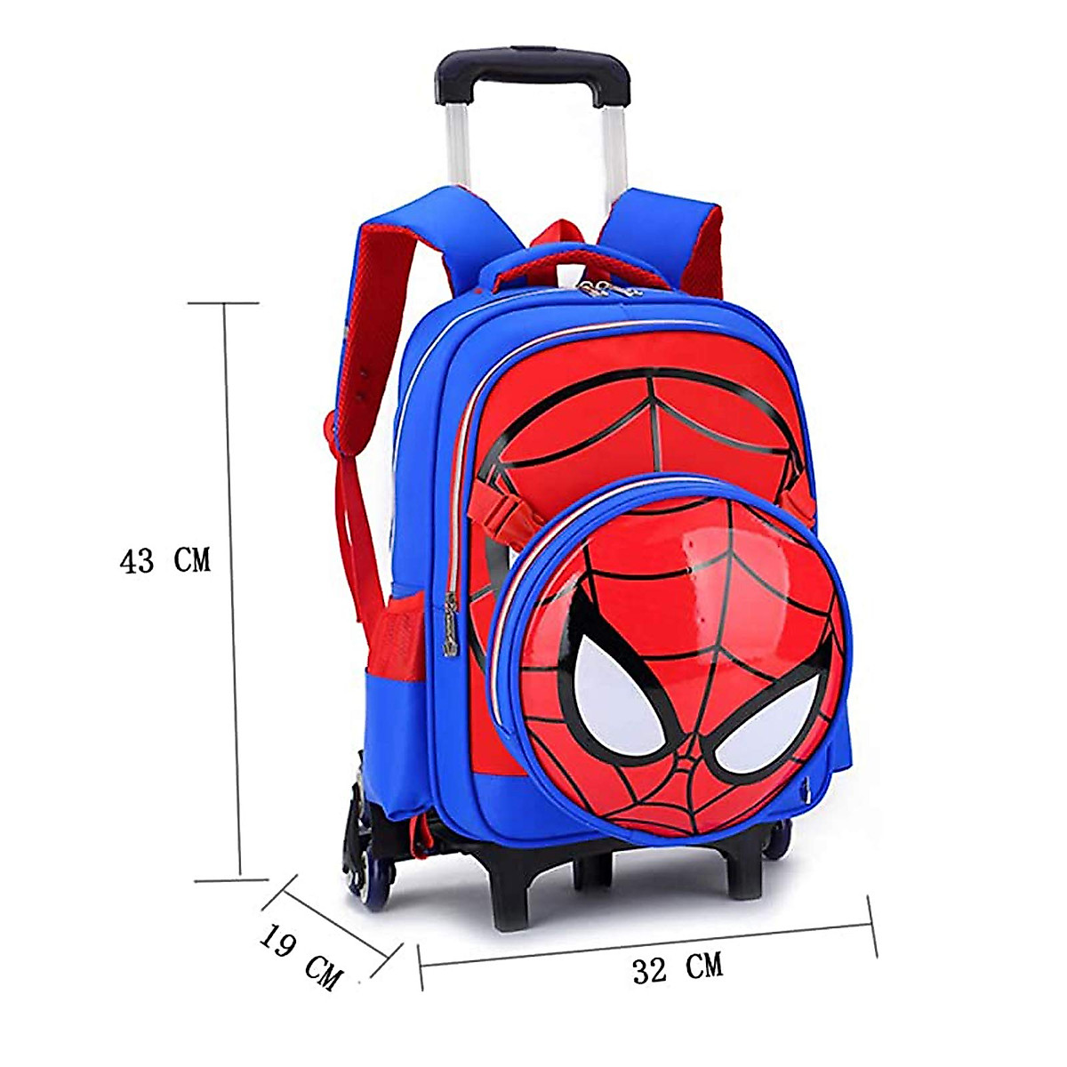 WZCSLM Anime School Bags student Oxford Cloth Vacation Backpack Travel Bag Luggage Trolley Case with Six Wheels Good friend's gift Laptop backpack (blue)