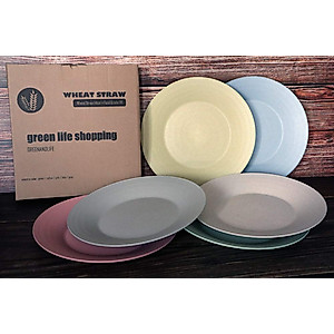 greenandlife Dishwasher & Microwave Safe Wheat Straw Plates,Bowls,Cups Set.