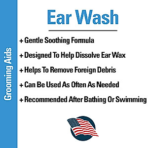Vet Classics Ear Wash Liquid Formula for Dogs & Cats – Pet Ear Wash Formula Cleans Dog, Cat Ear Canals – Includes Aloe, Tea Tree Oil – Helps Remove Pet Ear Wax, Dirt, Debris – 4 Oz.