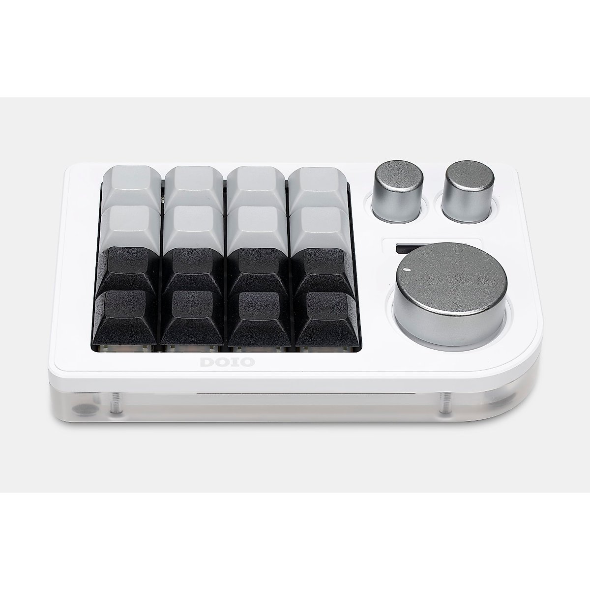 KEEBMONKEY Megalodon Triple Knob Macro Pad Programmable Designer Mini Keyboard 16 Keys (White)