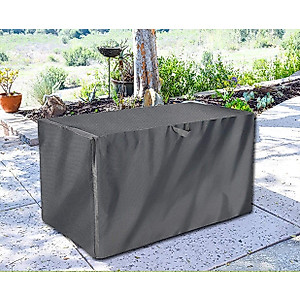 Patio Deck Box Cover to Protect Large Deck Boxes,Deck Storage Box Cover Protects from Outdoor Rain Wind and Snow(Gray, 62 in)