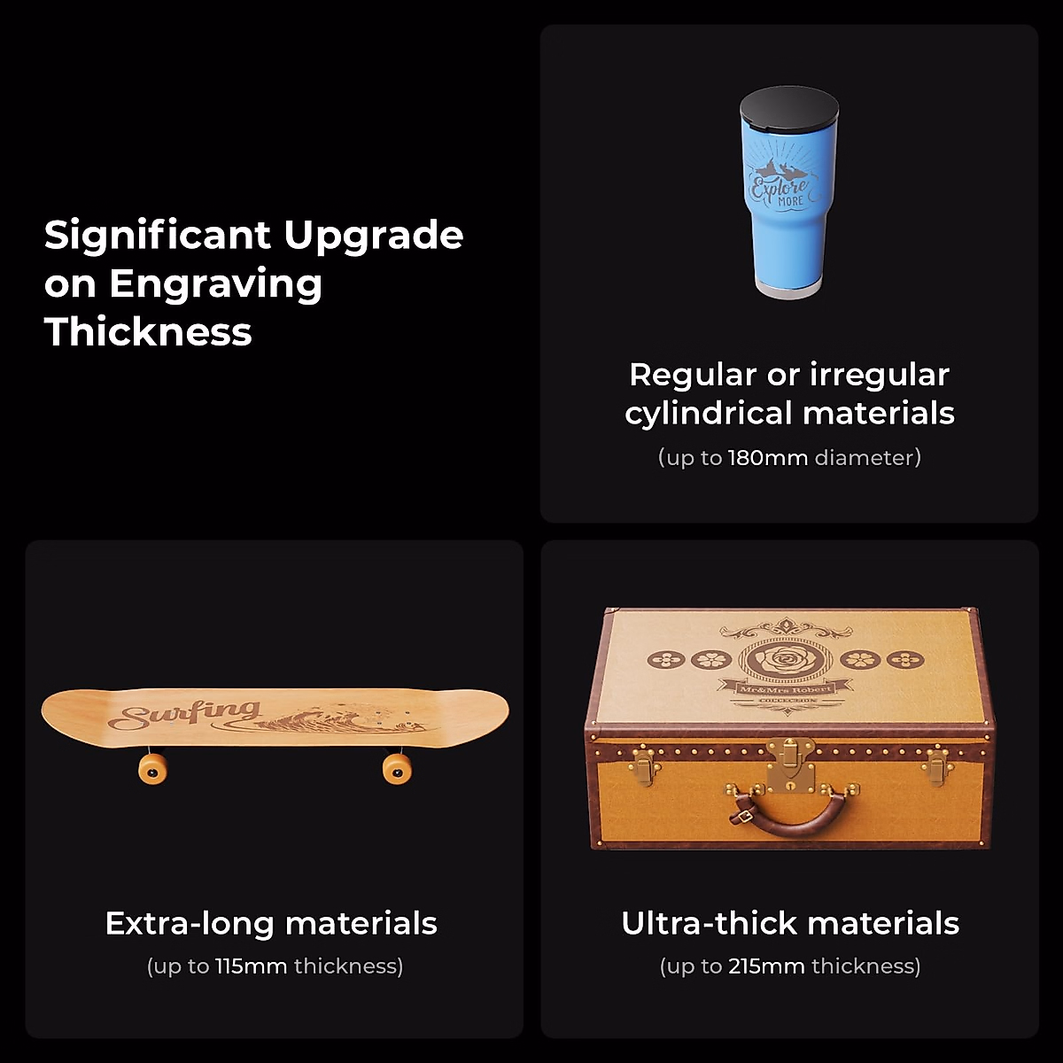 xTool P2 Riser Base for xTool P2 Co2 Laser Cutter, Partner for Significant Upgrade on Engraving Thickness, Max Workpiece Height Up to 8.4''