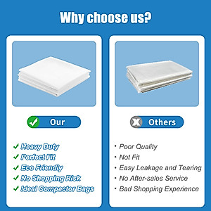 Miumoon 60-pack W10165294RB Trash Compactor Bags, 15-Inches, 2.6 mils Thickness, Fits 15-inch Rectangular Drawer Compactors, Compatible with whirlpool, kenmore, kitchenaid, Eco-Friendly - White