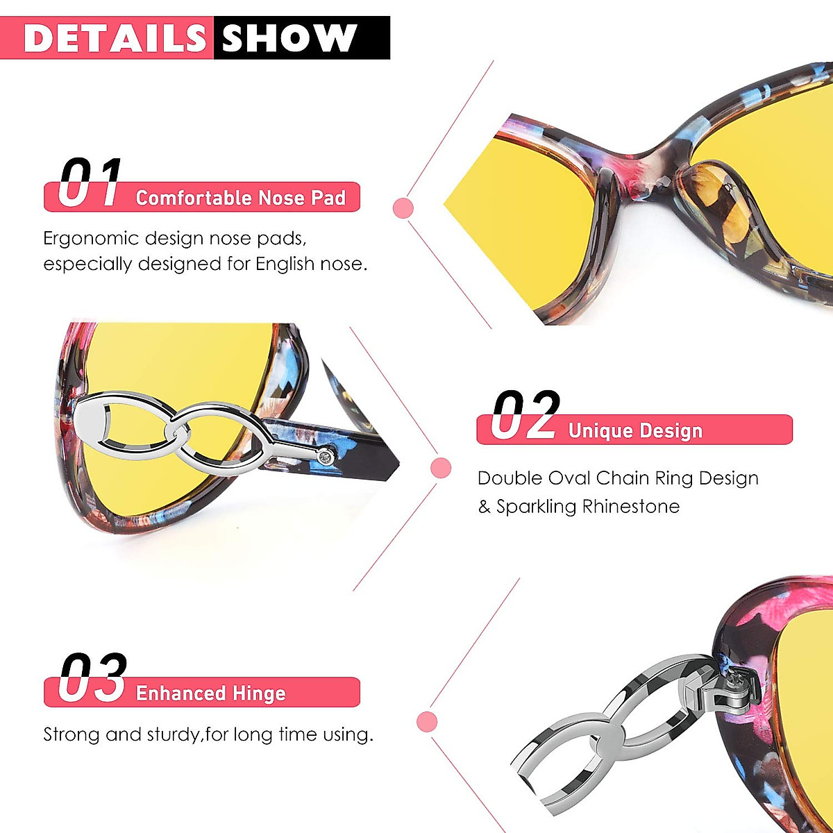 CGID Night Vision Driving Glasses Women Anti Glare Headlight Glasses Polarized UV400