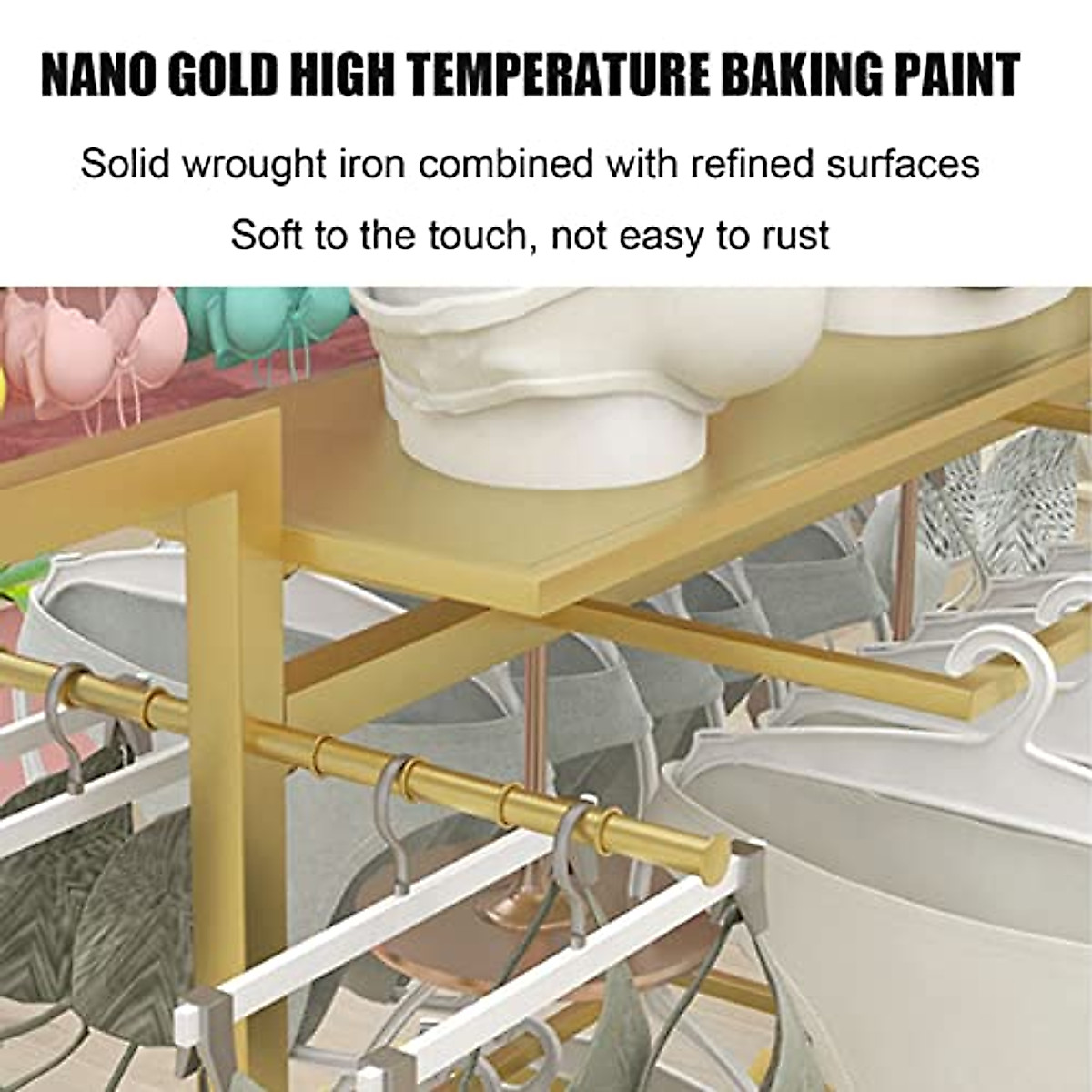 Clothes Retail Heavy Duty Metal Hanging Garment Racks, Clothing Store Metal Hanger Storage Shelves Double Sided Display Stand, Underwear/Bra/Swimsuit/Sock Organizer Shelf, Jewelry Holder