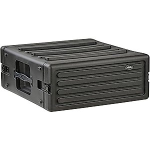 SKB Cases 4U rSeries Standard Roto Molded LLDPE Rack with Flush Carry Handles and Non-Slip Rubber Feet, Includes Rack Mount Screws
