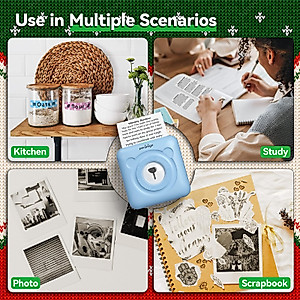 PeriPage A6 Mini Printer, Maximum Printing Width 2", Wireless Bluetooth Portable Thermal Printer, 203 DPI Clear Resolution, Connected Through Mobile APP, Can Print Labels, Stickers, Photos (Gift Box)