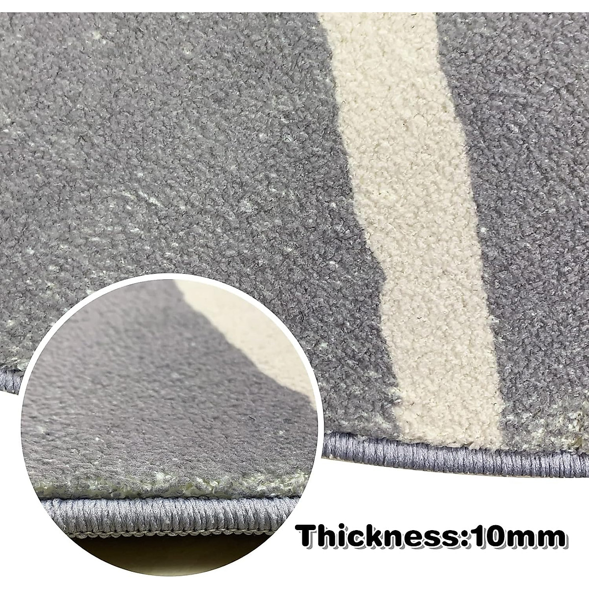 ABREEZE Kids Play Rug 4ft,Lion Round Area Rug Kids Nursery Door Mat Soft Plush Non-Slip Childrens Carpet for Bedroom Living Room Kids Playroom,Grey