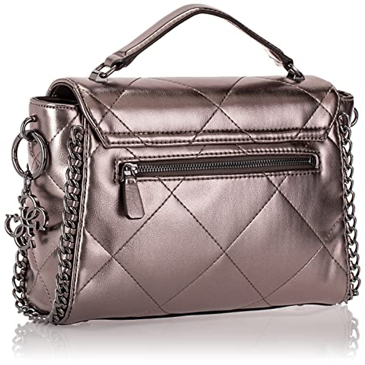 GUESS Khatia Top Handle Flap Pewter One Size