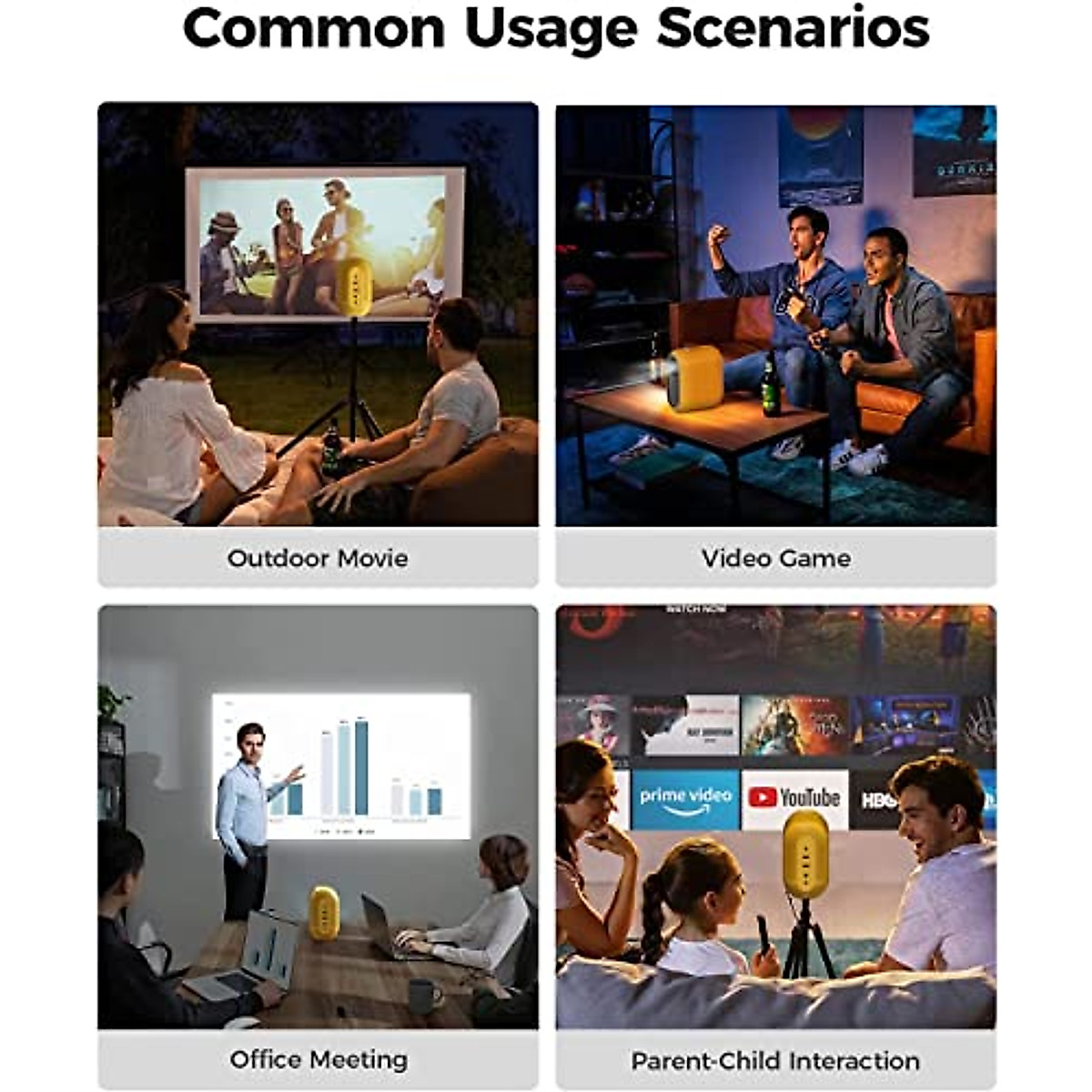 Pokitter Mini Video Portable Projector 1080P Supported, Home Theater Movie Projector Compatible with HDMI,VGA,USB,AV,Laptop,Smartphone,Xbox