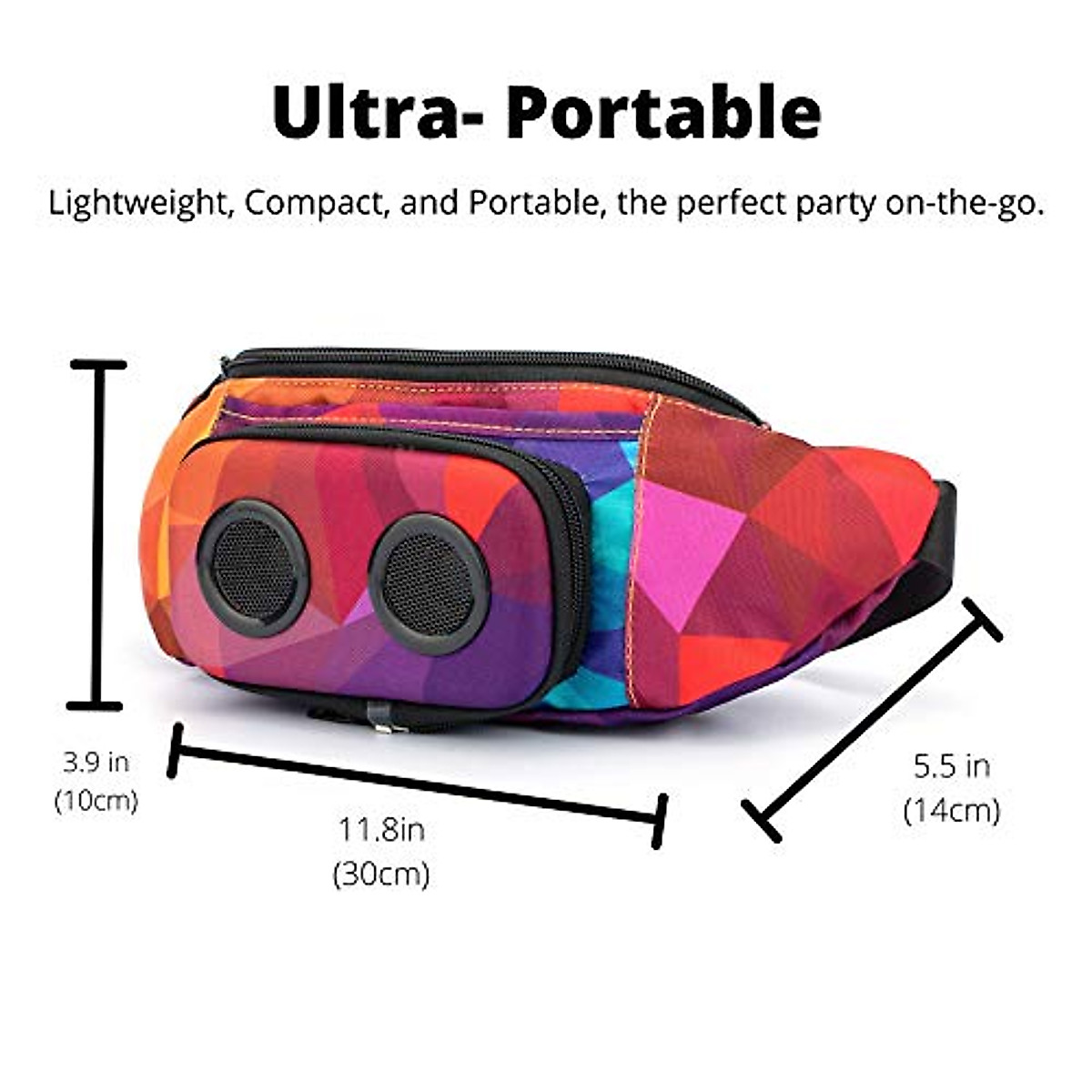 The #1 Fannypack with Speakers. Bluetooth Fanny Pack for Parties/Festivals/Raves/Beach/Boats. Rechargeable, Works with iPhone & Android. #1 (Retro, 2023 Edition)