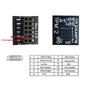 Replacement TPM 2.0 Security Module SPI 12Pin(12pin-1) Security Module for GIGABYTE GC-TPM20 Platform Accessories