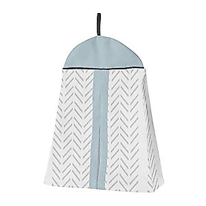 Sweet Jojo Designs Construction Truck Baby Boy Nursery Crib Bedding Set - 4 Pieces - Grey Yellow Orange Red and Blue Transportation Chevron Arrow