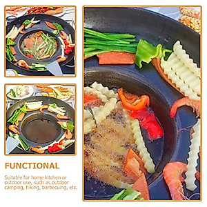 Happyyami Frying Concave Pan Stainless Steel Griddle Concave Discada Disc Cooker High Heat Cooking Skillet Heavy Duty Comal Para Freir for Home Kitchen Supplies