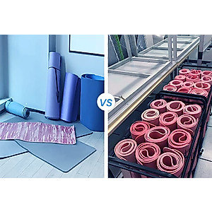 MTSON Yoga Mat Holder Flooring Yoga Mat Holder Rolling Cart, Large Capacity Home Gym Yoga Mat Storage Rack for Foam Roller, Fitness Accessories, Decoration