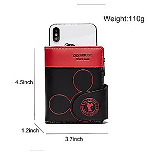 YAFUBO Small Wallet for Women Cute Mouse PU Leather Card Holder Organizer Zipper Coin Purse