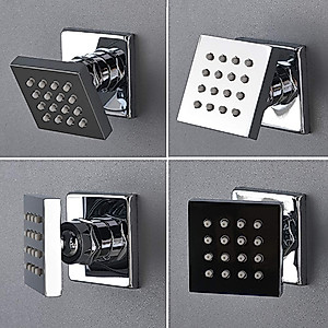 HOMEDEC Square Brass Shower Body Spray Spa Massage Jet, 4pcs