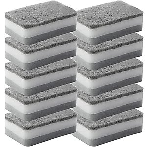LIGHTAOTAO 10pcs Sponge Scouring Pad Scrub Sponges Kitchen Dishwashing Pad Reusable Kitchen Sponge Cookware Washing Sponges Dish Cleaning Sponge Soap Control Brush Kitchen Scrub Double Sided