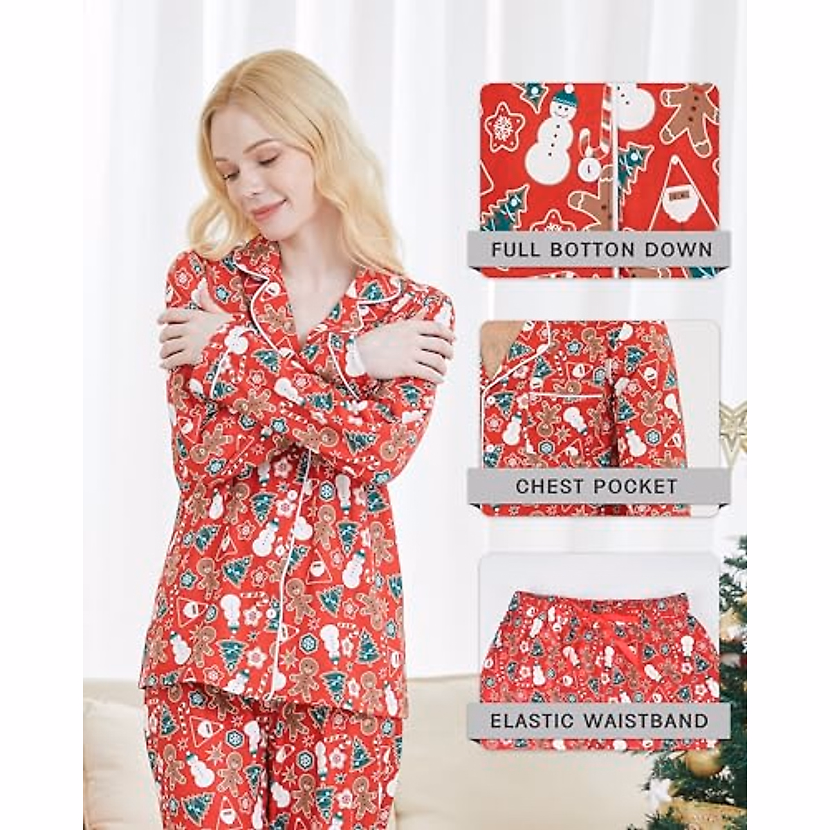 DAUGHTER QUEEN Family Christmas Pjs matching Sets Plaid Christmas Pajamas Women Xmas Jammies Couples Holiday Pj Ladies Soft Comfy Clothes Sleepwear Outfits Medium M