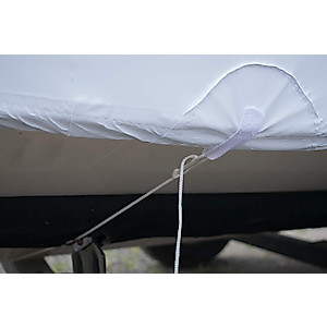 Transhield | 21ft - 27ft Wake Tower Boat Cover | Covers 100% of The Boat above The Rub Rail | UV Resistant Marine Heavy Duty Waterproof | Fits Wide Bow Runabout Ski Boats (Wide Bow 23 ft - 25 ft)