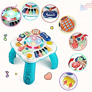 BACCOW Baby Toys, Activity Table for Baby 6 to 12-18 Months, Learning Musical Toddler Toys for 1 2 3 Year Old Boys Girls Gifts