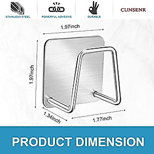 2Pcs CUNSENR Sponge Holder for Kitchen Sink - Premium Kitchen Sink Caddy - Strong Adhesive Kitchen Sink Organizer - Waterproof & Rustproof Holder for Dishes, Brush - Kitchen Sink Accessories(Silver)
