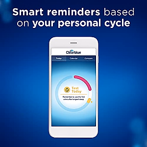 Clearblue Connected Ovulation Test System featuring Bluetooth connectivity and Advanced Ovulation Tests with digital results, 40 ovulation tests