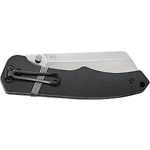 CRKT Ripsnort II EDC Folding Pocket Knife: Everyday Carry, Heavy Cleaver Style Blade, Thumb Stud Open, Liner Lock, Nylon Handle with Stainless Inlay, Deep Carry Pocket Clip 7270