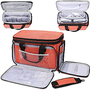 Crochet Bag Organizer, Travel Yarn Storage Bag, Crochet Tote Bag, Knitting Bag and Tote Organizer, Lightweight Portable On-The-Go Knitting Bag Ideal for Small to Medium Projects