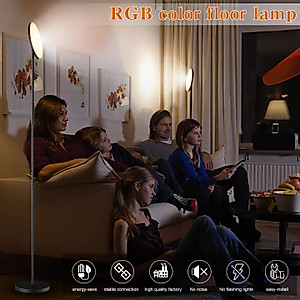OZAPZ Led Bright Floor Lamp, RGB Corner Floor Lamp for Living Room, Led Lamp with Remote Control, Color Changing Standing Lamp, Dimmerable Torchiere Lamps, Music Sync,24W/1800lm Brightness