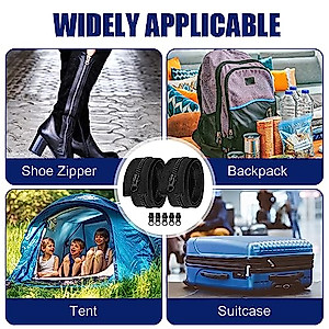 AUAUY 2 PCS 60cm/23.6inch Resin Coil Zippers with 5 PCS Zipper Pulls,Strong No.5 Resin Open-Ended Zips for Sewing Assorted Sizes, DIY Dressmaking, Bags, Tailor, Craft Supplies(Black)