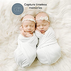 First Landings Faux Fur Newborn Photography Props Set of 2 Ultra Soft Faux Furs - Baby Photoshoot Props
