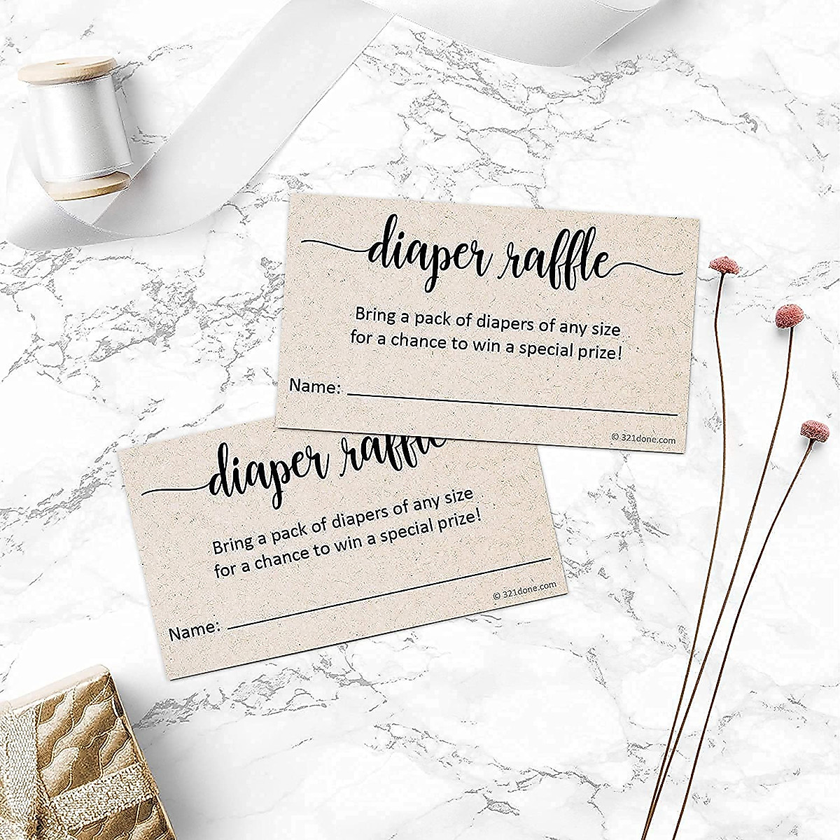 321Done Baby Shower Bundle: Diaper Raffle and Advice for Mom-to-Be - Kraft