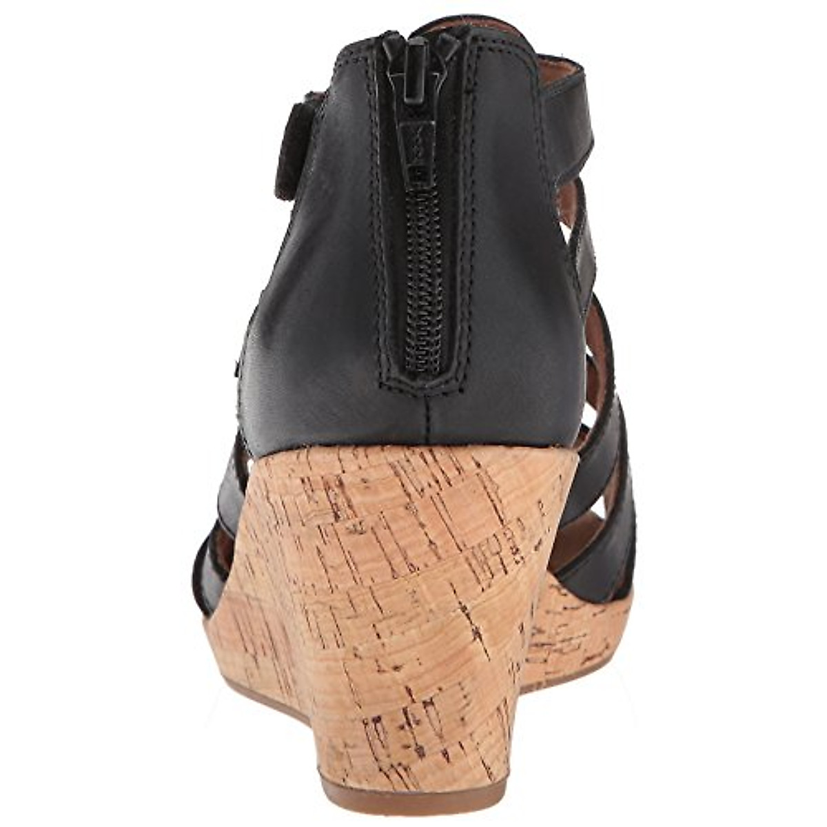 Rockport womens Briah Gladiator Wedge Sandal, Black Leather, 6.5 Wide US