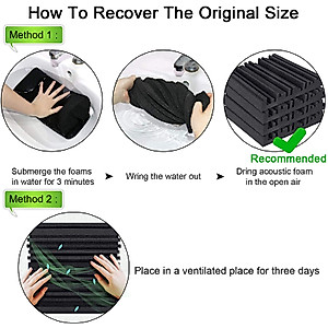 Acoustic Studio Absorption Foam Panel 24 Pack 2'' X 12'' X 12'' Broadband Sound Absorber-Sound Proof Padding Soundproofing Studio Foam -Periodic Groove Structure (24 Square Feet Black)