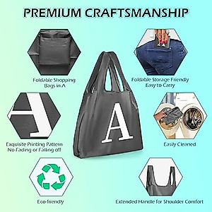FURTOM Reusable Shopping Bags Foldable - Large Reusable Grocery Bags Heavy Duty 6 Pack, Foldable Shopping Bags in A Zi-pper Storage Pouch, Lightweight Polyester Fabric Personalized Shopping Bags A