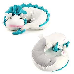ForBEST Dragon U-Shape Pillow Plush Doll Toy Neck Pillow Anime Cute Soft Little White Dragon Best Gift for Kids (Light Green)