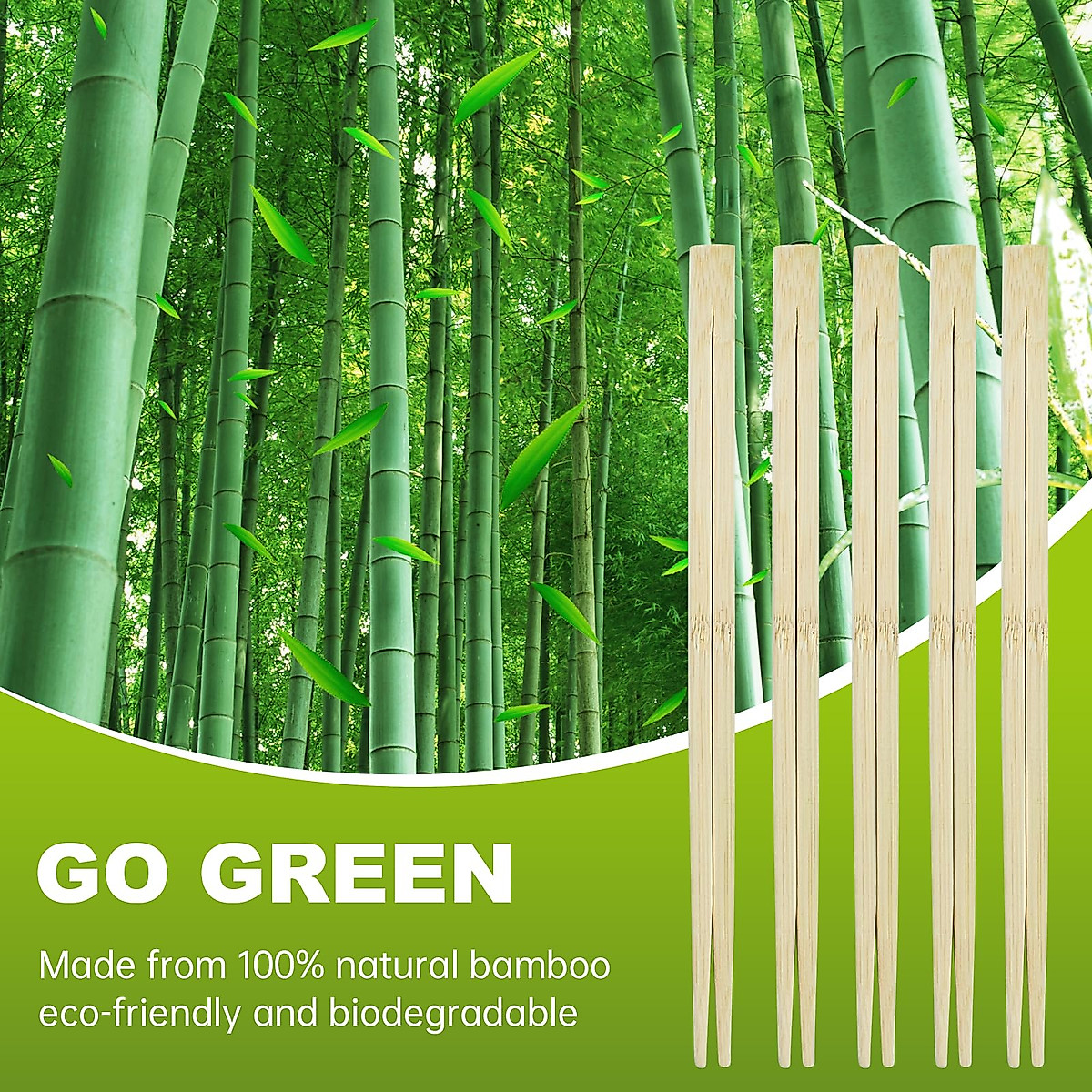 SSHAN Bamboo Chopsticks Disposable - Individually Wrapped Disposable Chop Sticks, Solid No Splinter Japanese Chopsticks (90 pairs)
