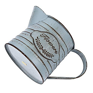 DOITOOL Metal Buckets Flower Pot Galvanized Tinplate Tin Pails Planter Pot Garden Container Vintage Bonsai Pot Pitcher Holder Farmhouse vase for Home Garden Dried Fresh Flower