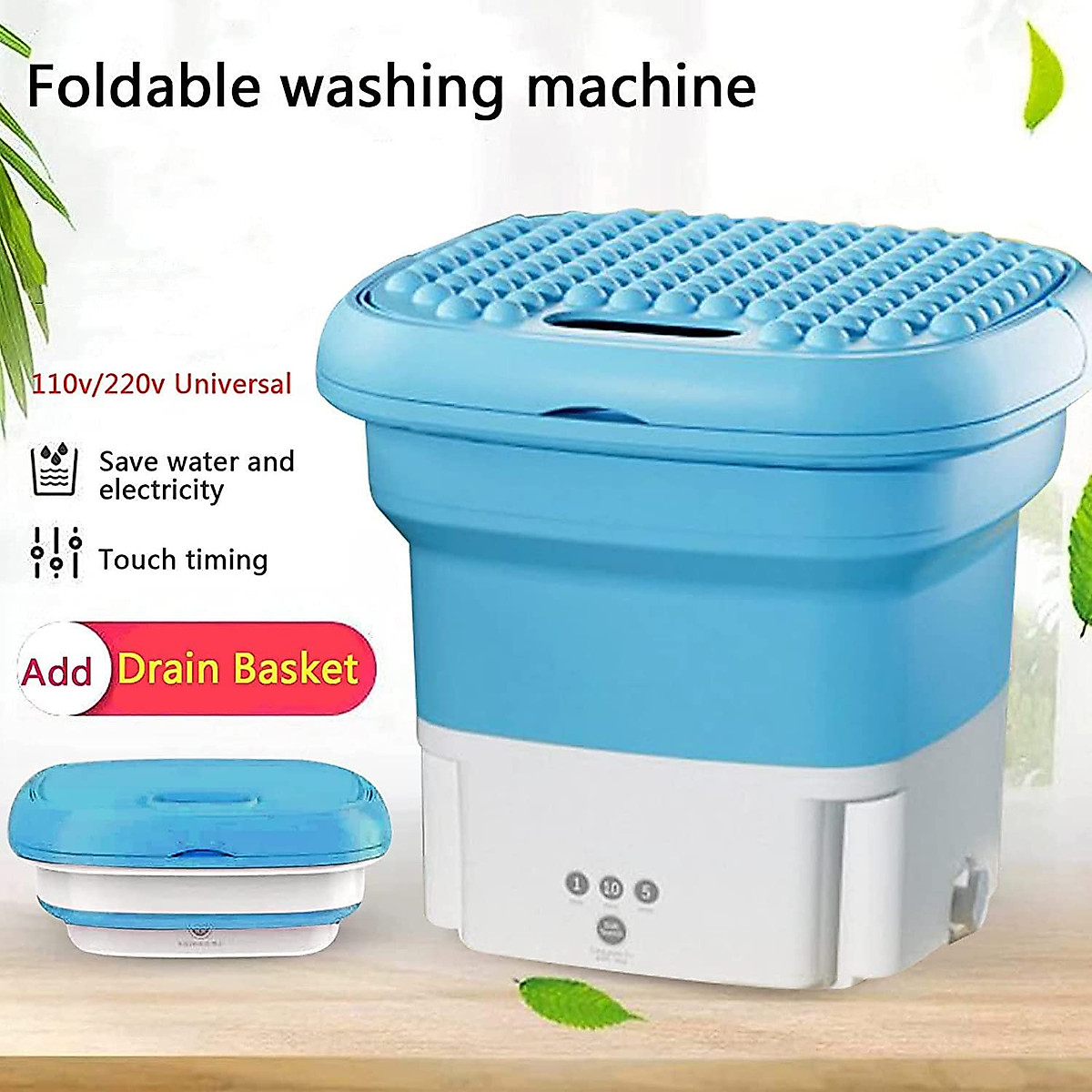Luxmars Portable Washing Machine and Dryer Combo Mini Folding Washing Machine Washer