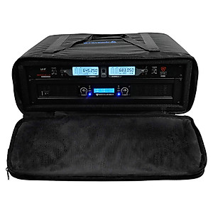 Rockville 3U Rack Bag Double-Sided Case with 16" Depth + Shoulder Strap (RRB35) Black