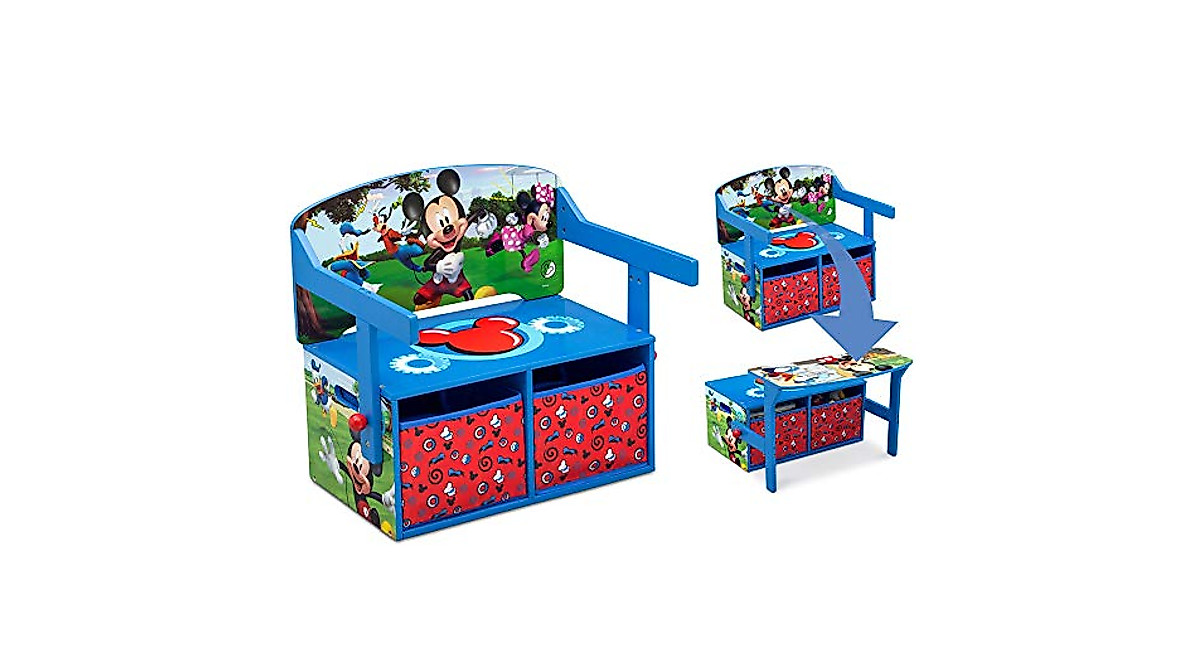 Disney Mickey Mouse Kids Convertible Bench | Safe & Versatile Furniture