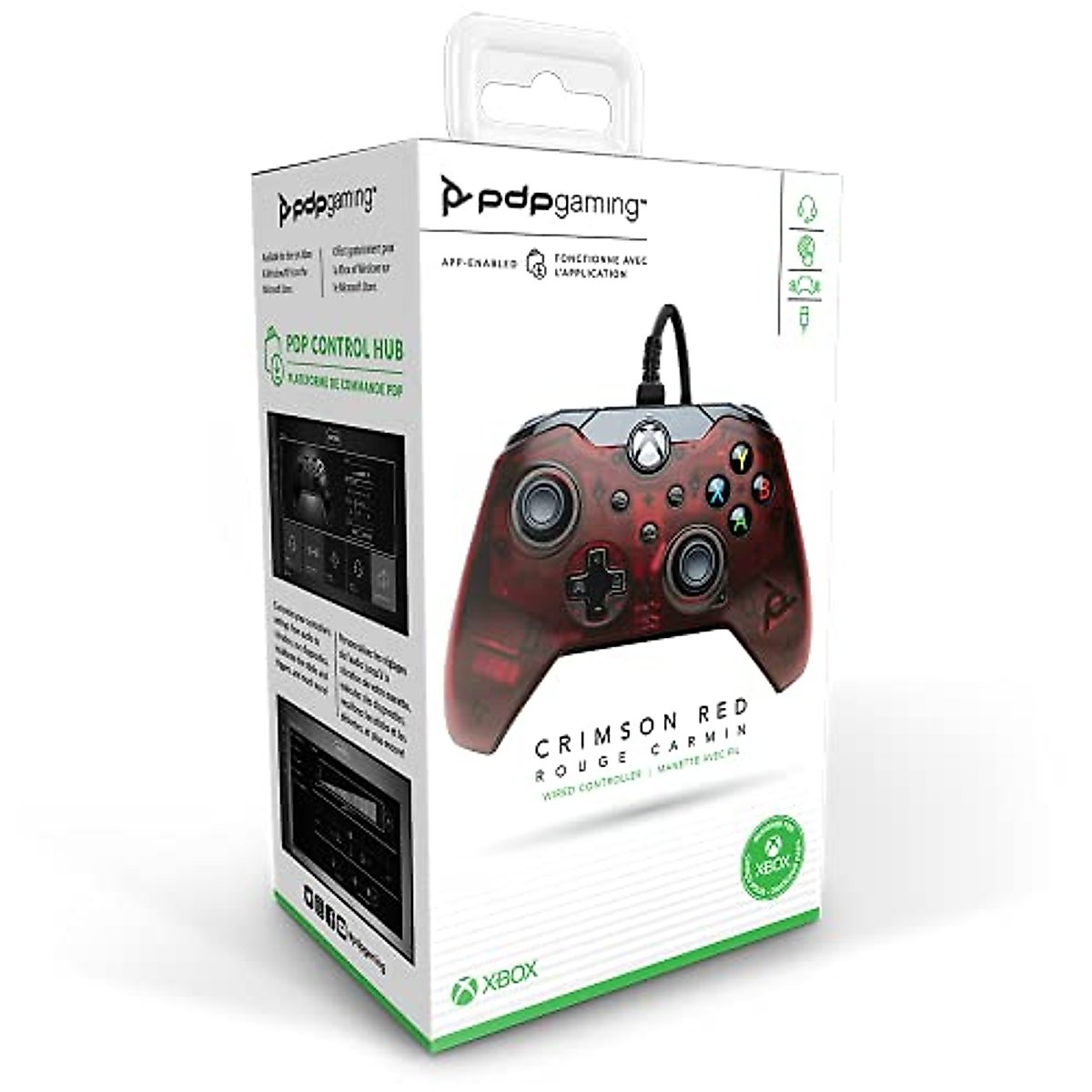 PDP Wired Game Controller - Xbox Series X|S, Xbox One, PC/Laptop Windows 10, Steam Gaming Controller - USB - Advanced Audio Controls - Dual Vibration Videogame Gamepad - Crimson Red