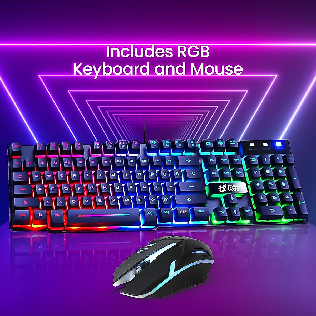 HP ProDesk Desktop RGB Computer PC Intel i5-6th Gen. Quad-Core Processor 8GB DDR4 Ram 512GB SSD, 22 Inch Monitor, Gaming Keyboard and Mouse, Speakers, Built-in WiFi, Win 10 Pro (Renewed)