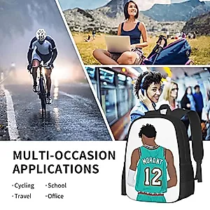 Yesbtx #12 Morant Backpack Laptop Travel Backpack Book Bag For Men Women, Black, One Size