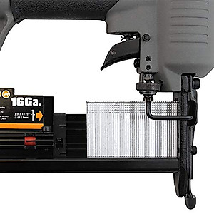 NuMax SL31 Pneumatic 3-in-1 16-Gauge and 18-Gauge 2" Finish Nailer and Stapler Ergonomic and Lightweight Nail Gun with No Mar Tip for Finish Nails, Brad Nails, and Staples, Gray & Black