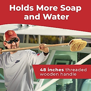 Shurhold 1960 Marine Mate 6 Inch Soft Bristle Brush with 48 Inch Handle