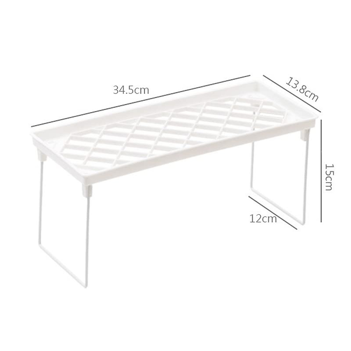 Enforose Desktop Shelf, Dormitory Storage Shelf Strong PP Metal Organization Storage Rack Simple Style Foldable Design Desktop Display Shelf for Office, Dorm, Home (Small)